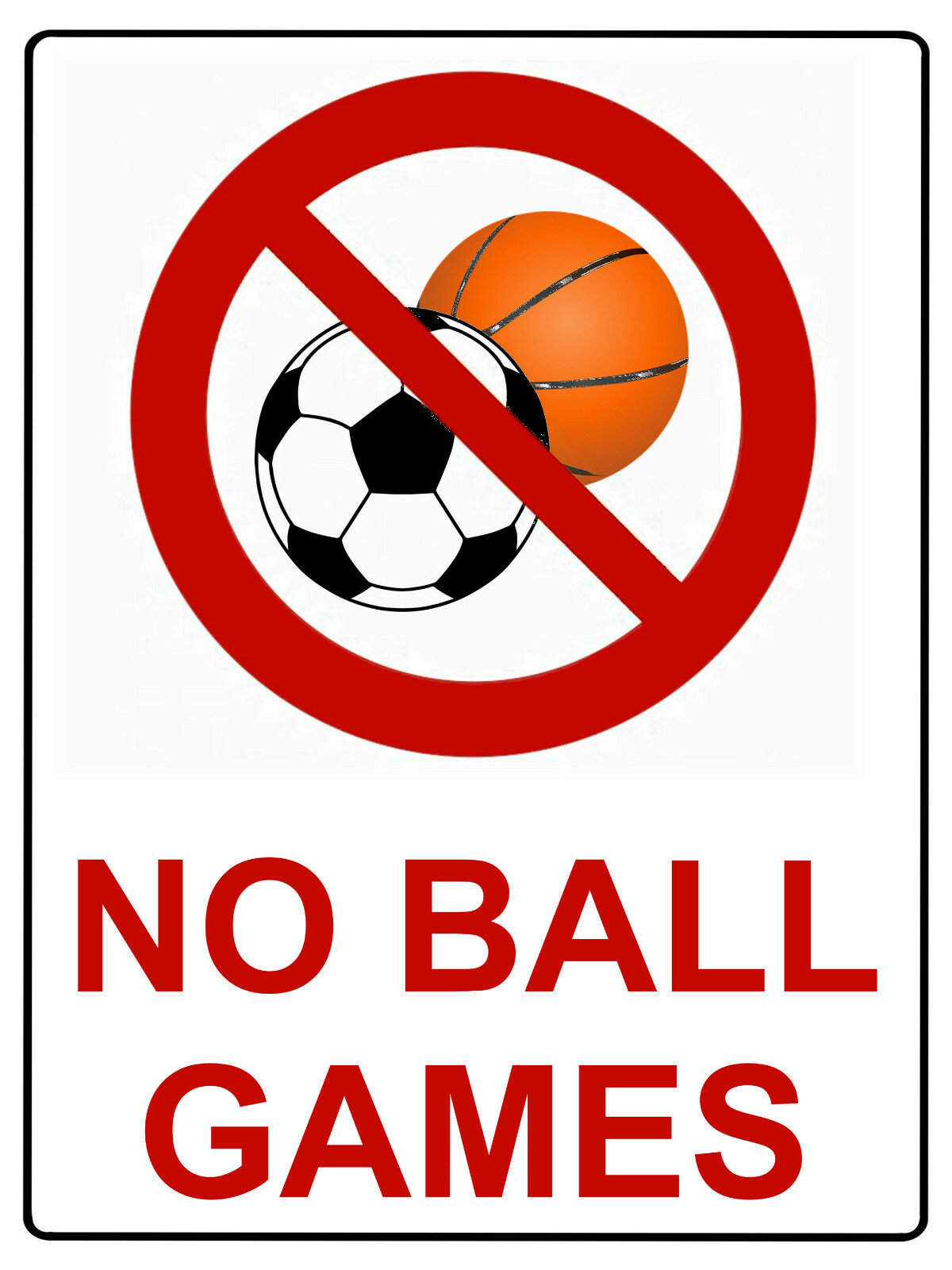 916 NO BALL GAMES Metal Aluminium Plaque Sign For Door House Office ...