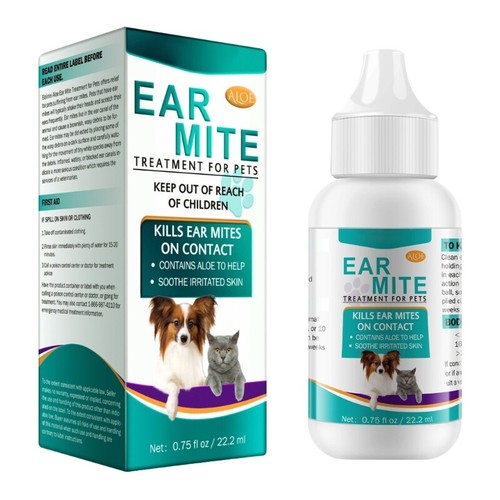 Natural Pet Ear Mite Treatment for Dogs & Cats Kill Ear Mites Infection ...