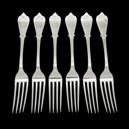 Elegant Set 6 Tiffany Pattern Tiffany Co Sterling Silver Dinner forks 8 ...