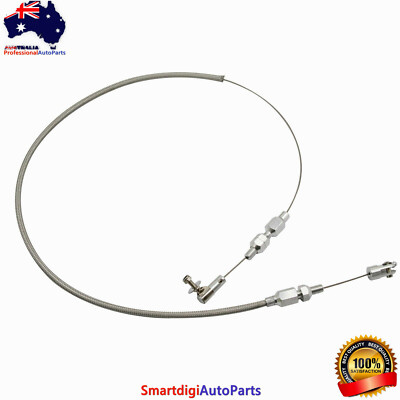 24" UNIVERSAL ACCELERATOR THROTTLE CABLE BRAIDED STAINLESS STEEL FOR ...