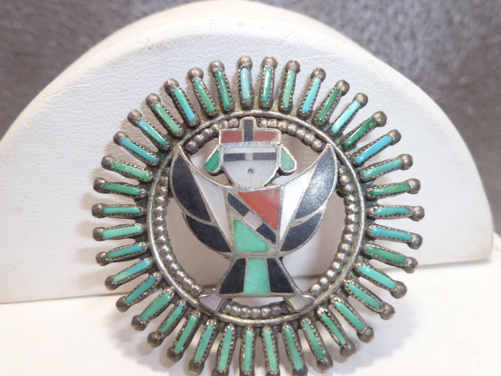 Very Rare 1920s KNIFEWING KACHINA Zuni God Sterling Brooch petit ...