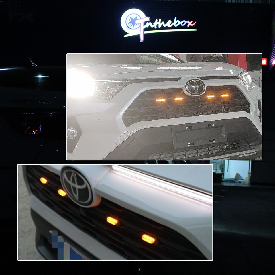 AMBER LENS AMBER LED RAPTOR-STYLE FRONT GRILLE LIGHTS FOR 2019 & UP ...