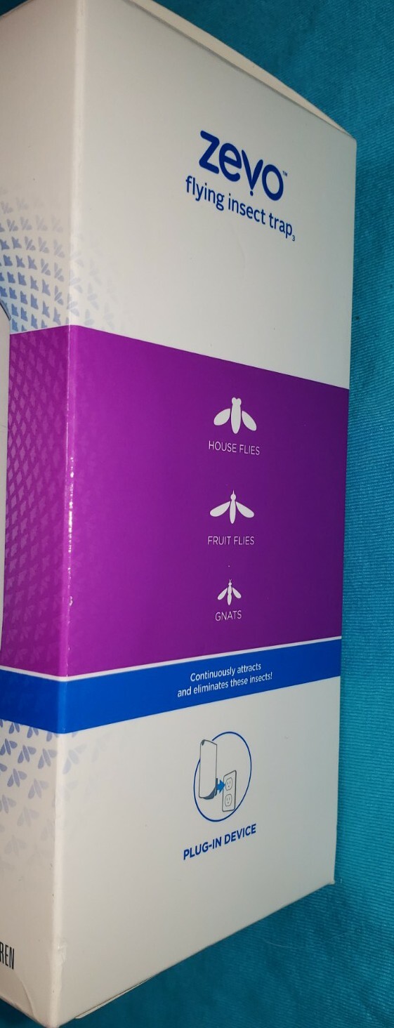 NEW Zevo Flying Insect Fly Trap (1 Device + Refill) Featuring Blue UV ...
