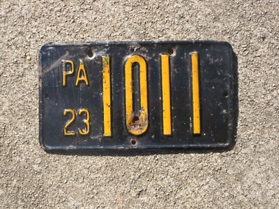 1923 Pennsylvania Motorcycle License Plate PA Penna 1011 | eBay