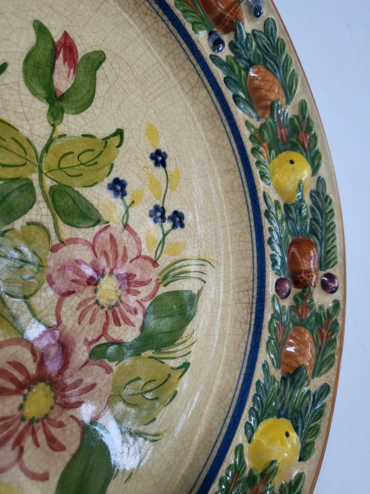 Royal Adams Ivory England Titian Ware hand painted floral dinner plate ...