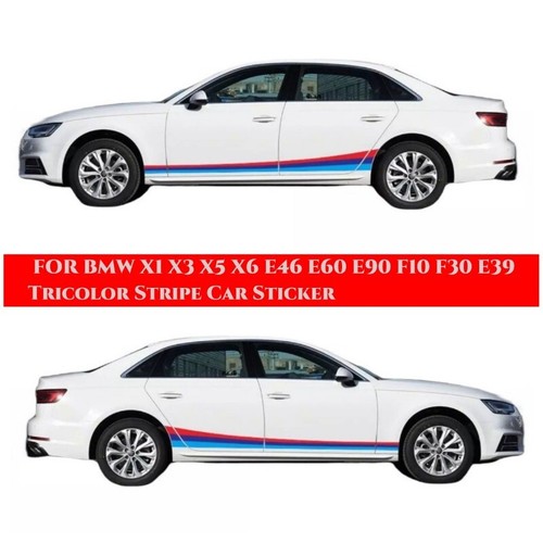 CAR FOR BMW X1 X3 X5 X6 E46 E60 E90 F10 F30 E39 2PCS Tricolor Stripe ...