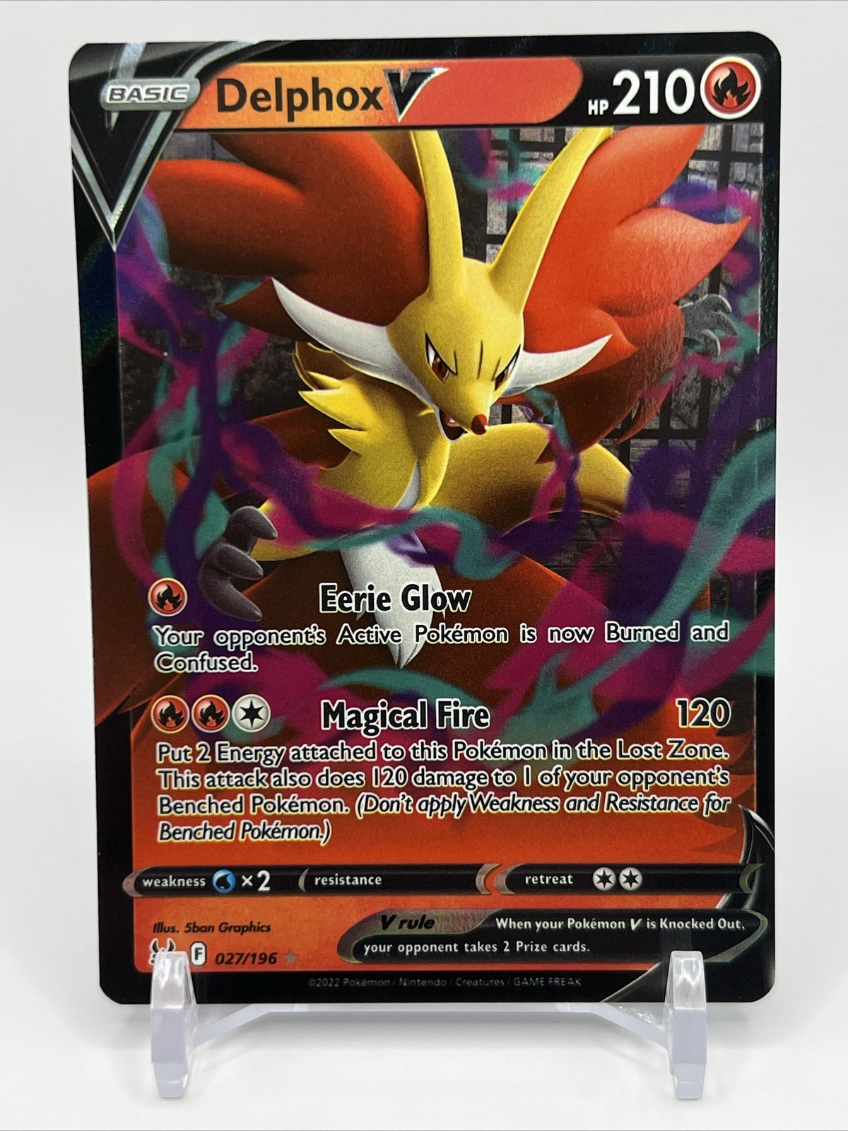 Pokémon TCG Delphox V Sword & Shield - Lost Origin 027/196 Holo Ultra ...