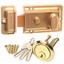FRONT DOOR LOCK NIGHTLATCH Brass/Gold Security Deadlock Bolt Cylinder ...