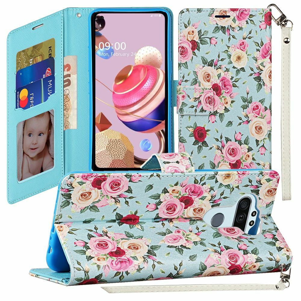 For LG Phoenix 5 / Risio 4 / K8X Deluxe Wallet Case Phone Cover ...