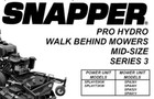 Owners Manual Instructions Snapper Pro Hydro Walk-Behind Mower Mid-Size ...