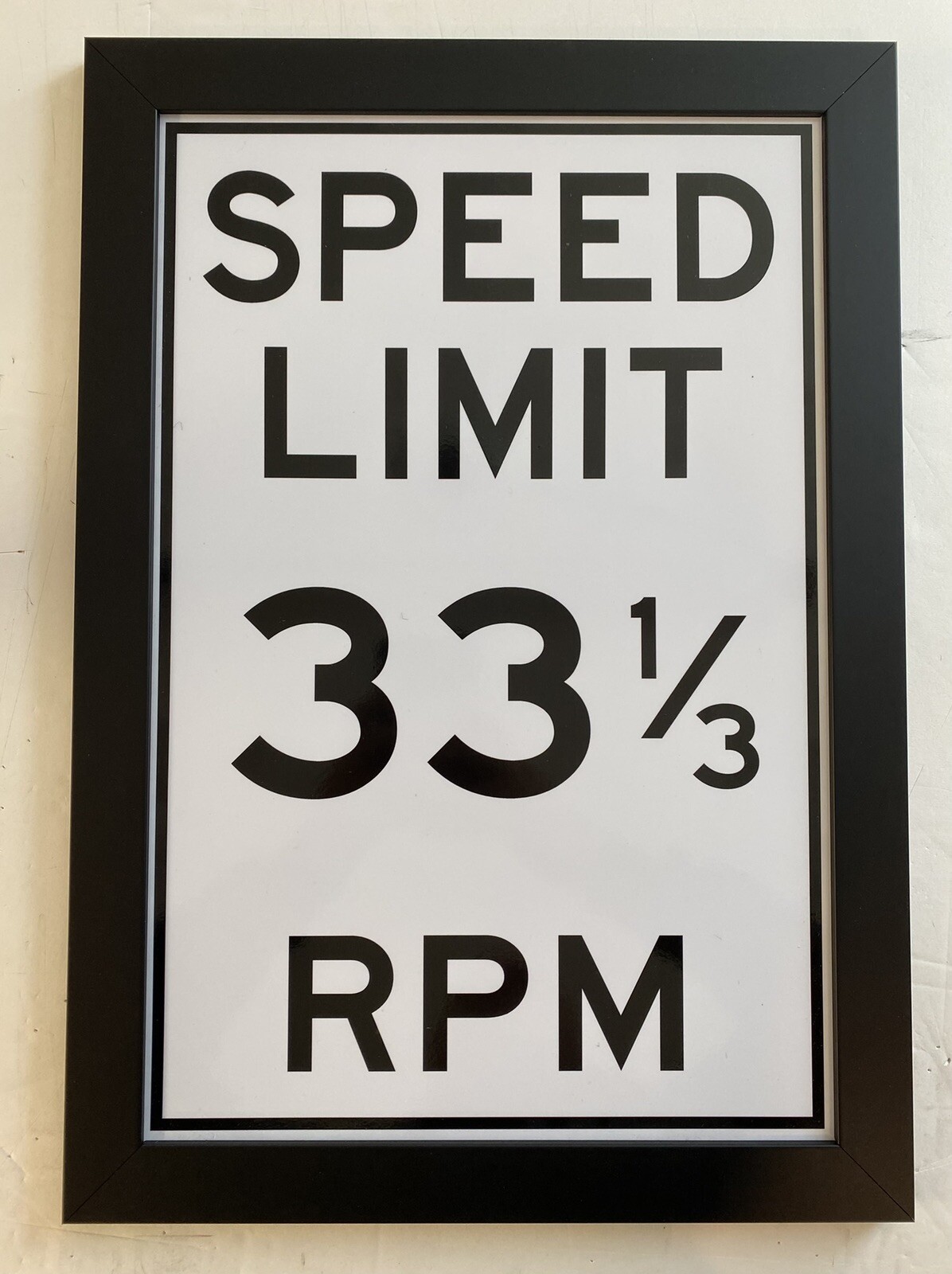 Speed Limit 33 1/3 RPM framed sign. Audiophile Turntable | eBay