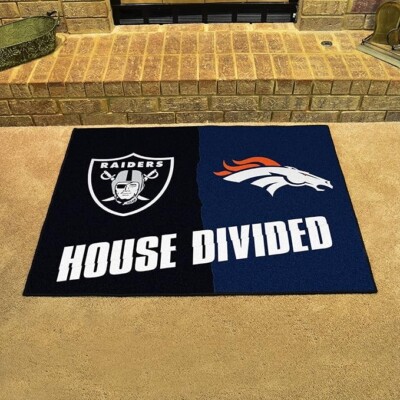 NEW FANMATS NFL House Divided - Broncos / Raiders House Divided Rug ...