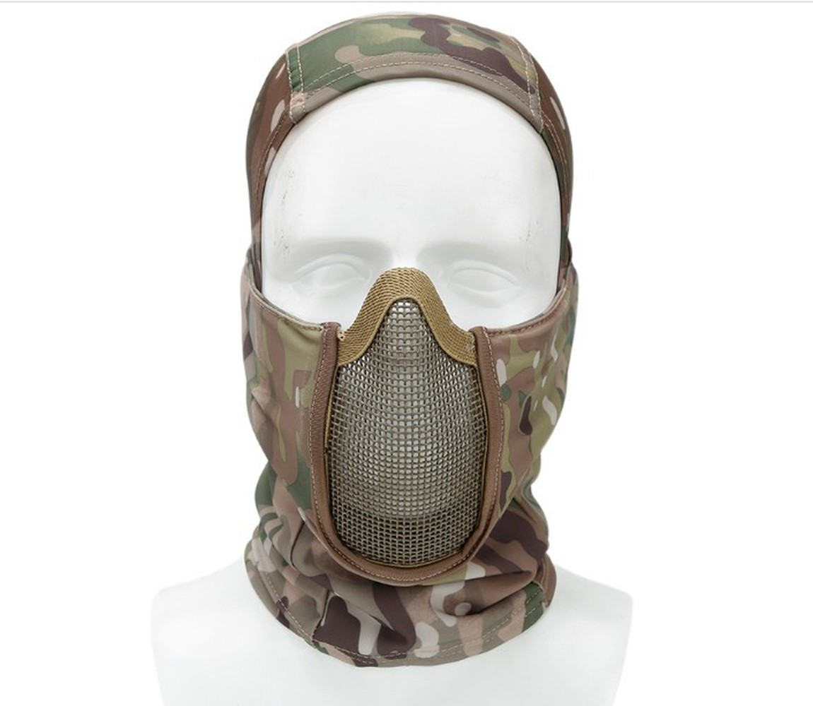 Men Tactical Balaclava Mesh Mask Airsoft Paintball Full Face Sun ...