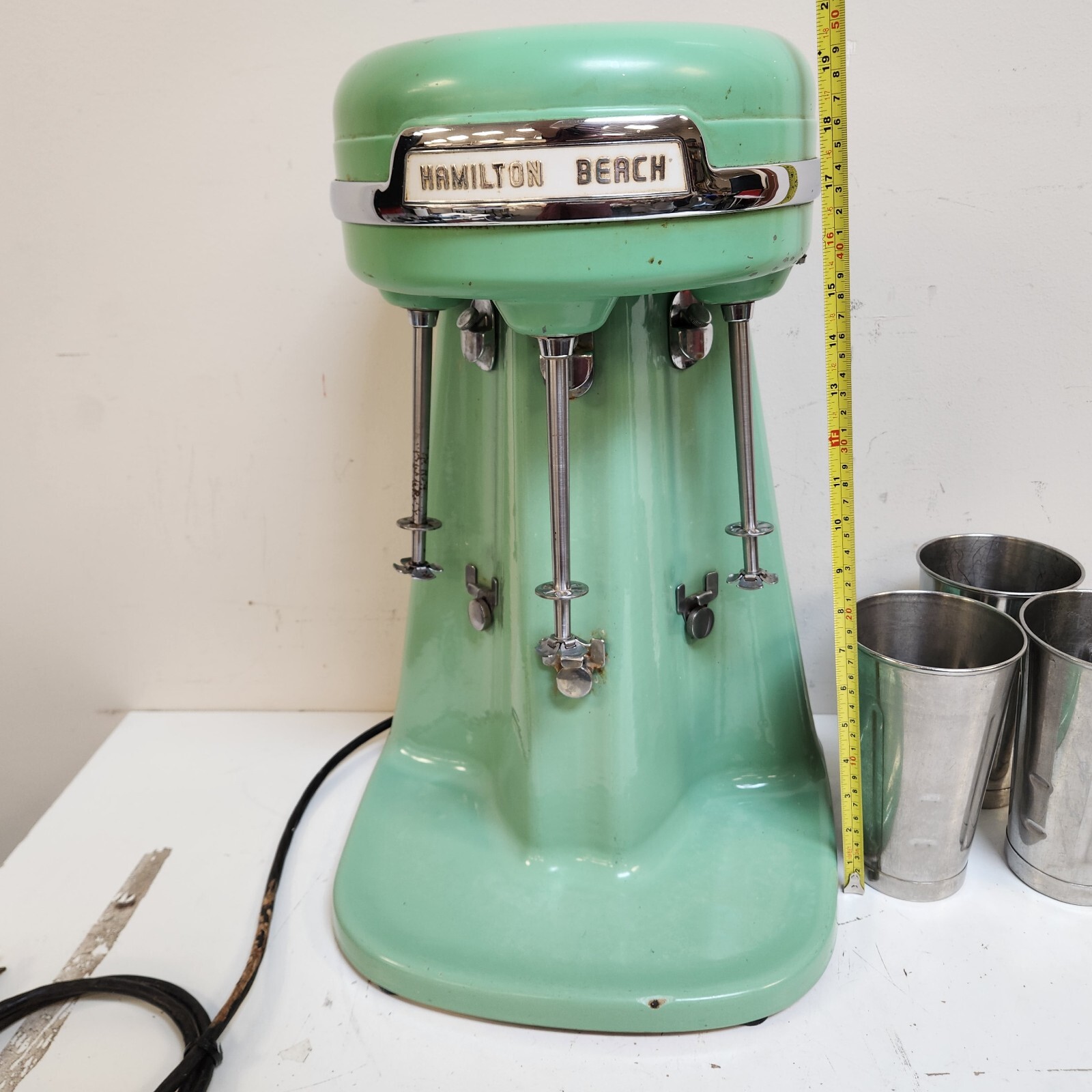 Vintage Hamilton Beach Jadeite Triple 3 Head Milkshake Malt Maker ...