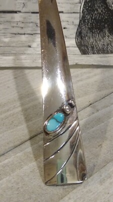 Navajo Sterling Silver Turquoise Native American Signed Serving Spoon ...