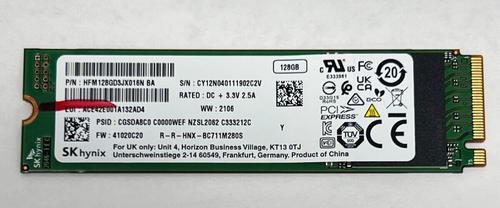 SK Hynix 128GB SSD Solid State Drive M.2 NVMe PCIe HFM128GD3JX016N ...
