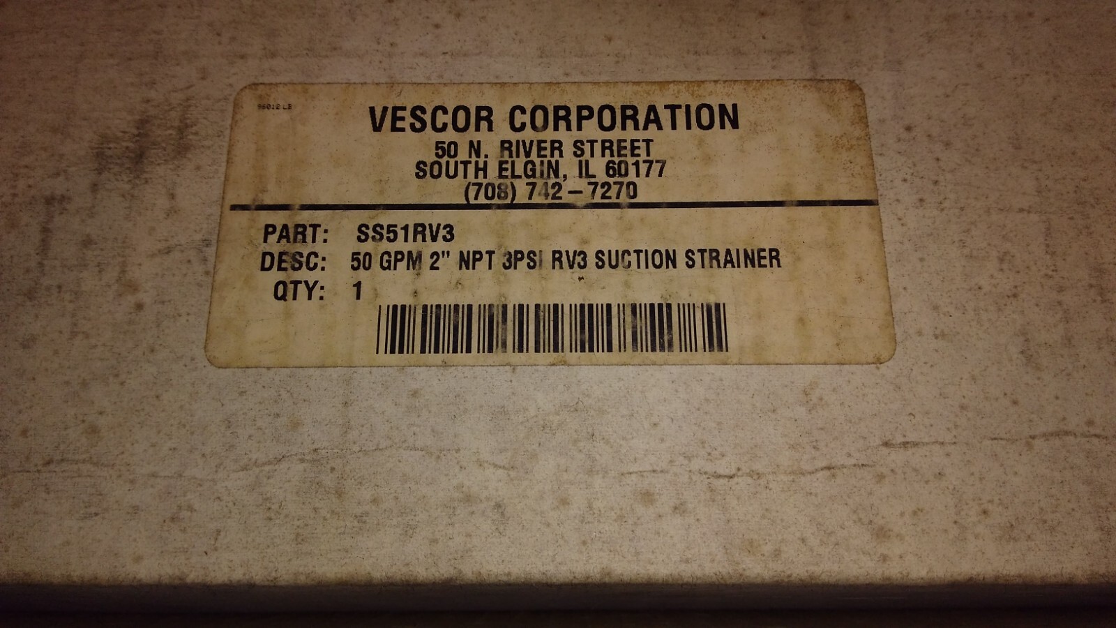 NEW Vescor Stainless Steel Hydraulic Suction Strainer - # SS51RV3 (29448-G7B) | eBay