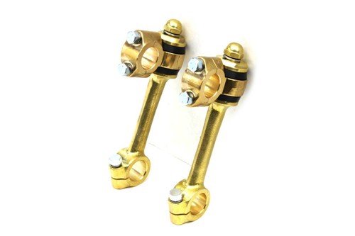 OLD SCHOOL FORGED BRASS 5-1/2" FLANDERS STYLE DOGBONE RISERS 1" BOBBER ...