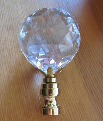 Detailed * LARGE * CUT CRYSTAL LAMP FINIAL for old antique shade or ...