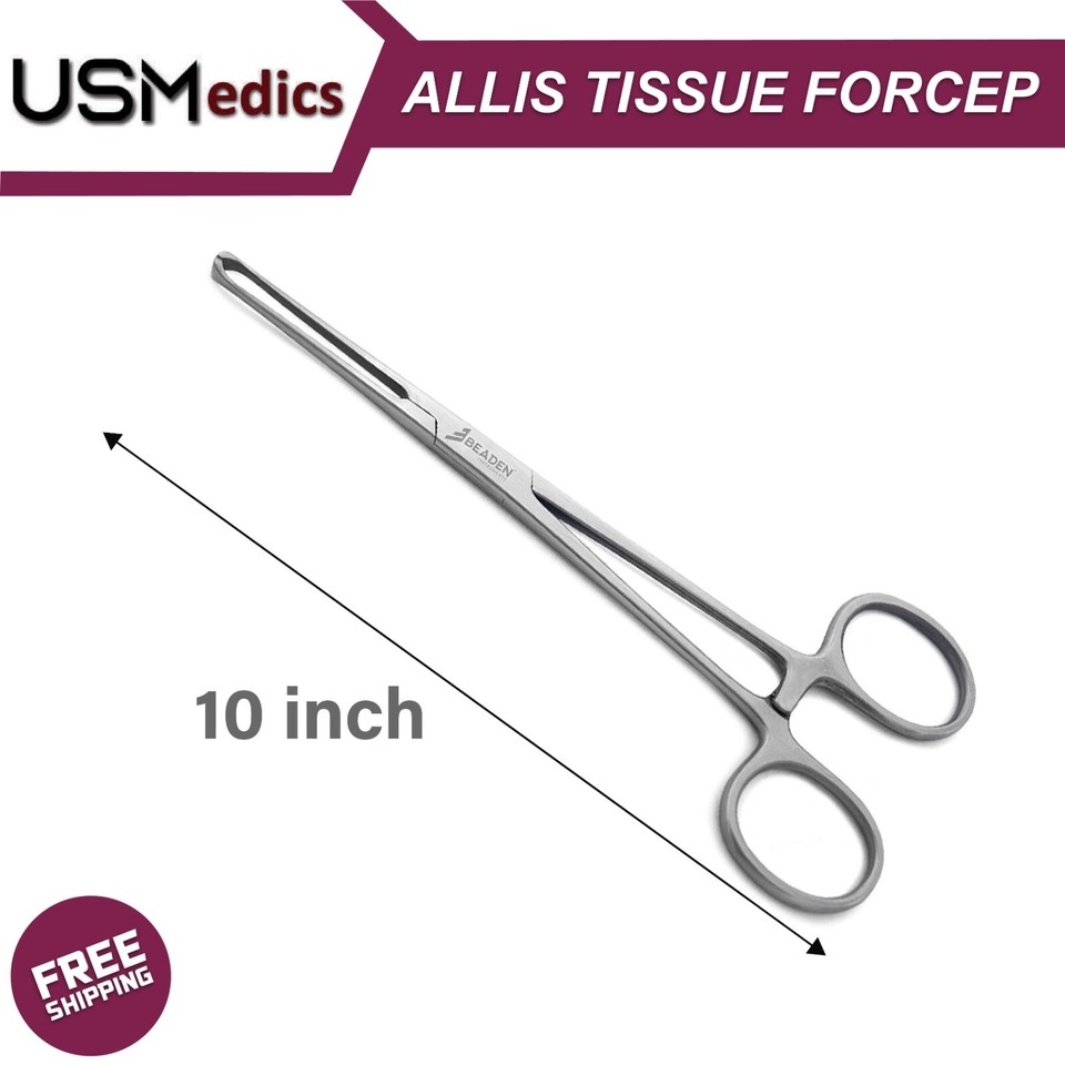 5 Pieces Allis Tissue Forceps 10" Stainless Steel Clamp Surgical ...
