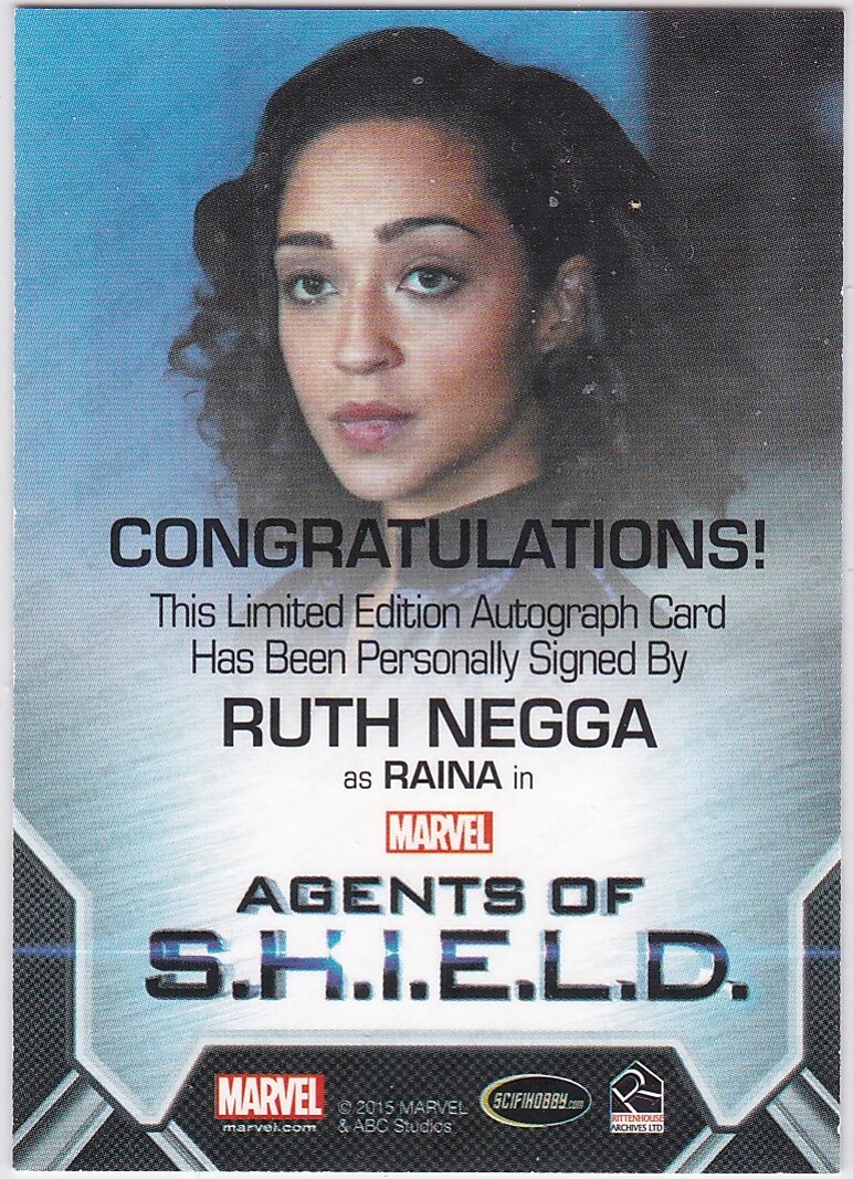 MARVEL: AGENTS OF SHIELD SEASON 2 RUTH NEGGA AS RAINA AUTOGRAPH EL ...