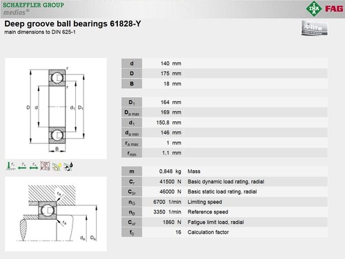 INA 61828 HLU DEEP GROOVE BALL BEARING | eBay