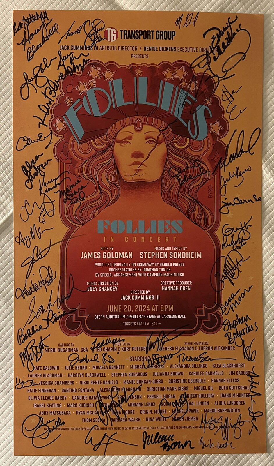 Follies In Concert - Signed Carnegie Hall Broadway Poster Window Card ...