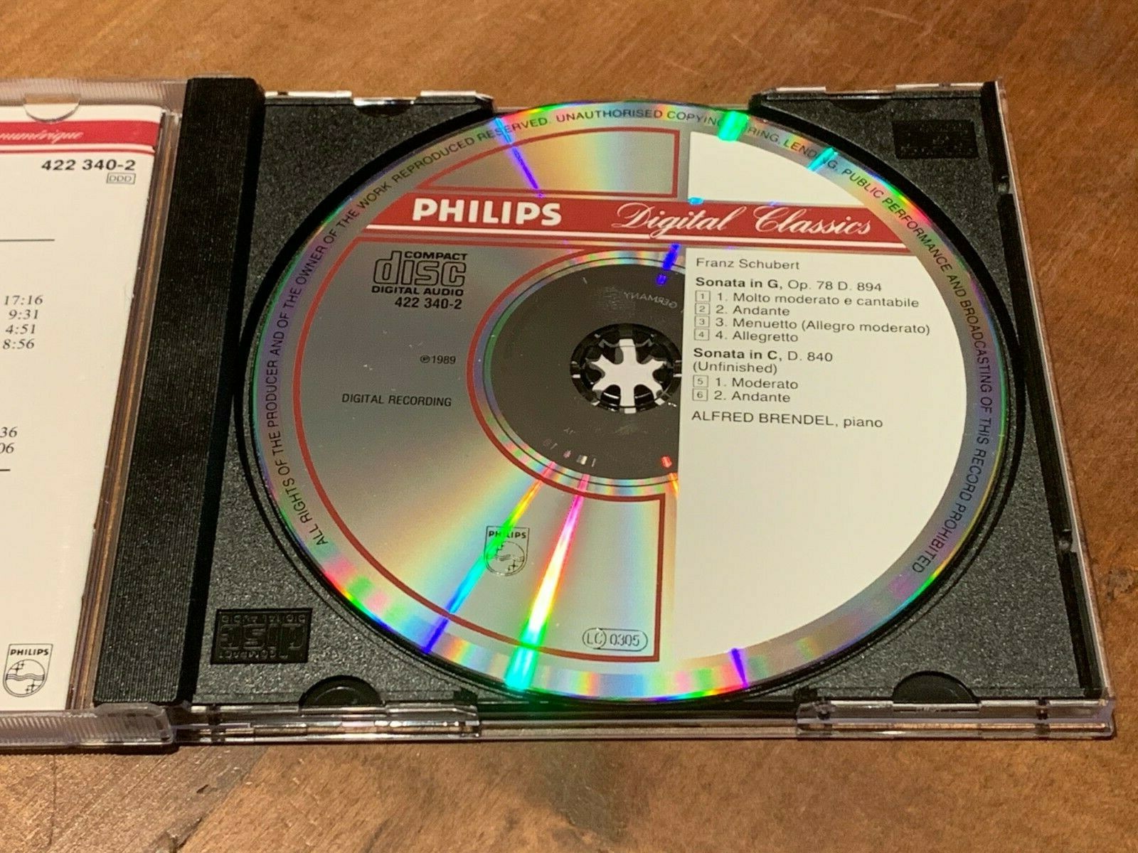 Schubert Piano Sonatas D.894 & D.840 ALFRED BRENDEL PHILIPS CD 422340-2 ...