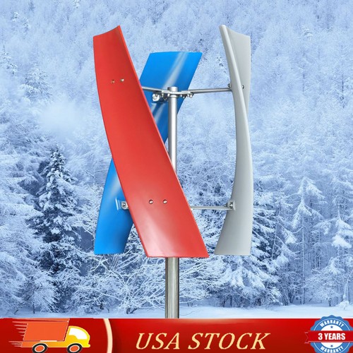 DC 3-Blades Helix Wind Power Turbine Generator 12/24V Vertical Axis ...