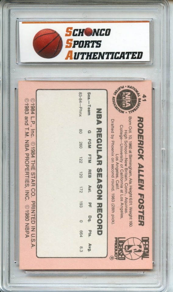 1984-85 Star #41 Rod Foster Rookie Card SSA 10 Gem Mint Phoenix Suns | eBay