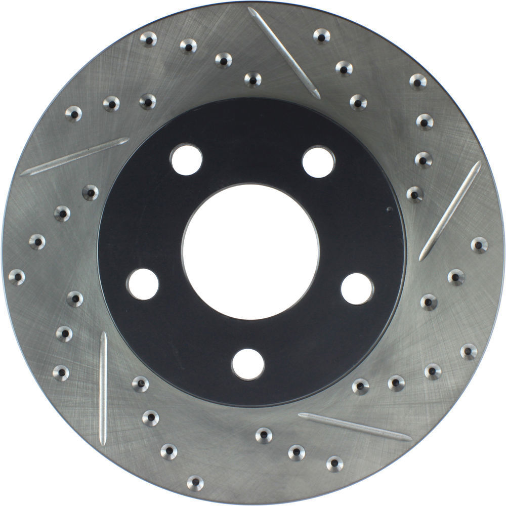 Disc Brake Rotor-Sport Cross-Drilled and Slotted Front Left Stoptech ...