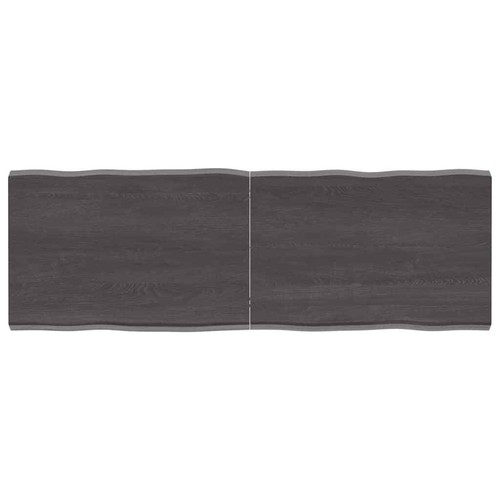 Table Top Dark Grey 140x50x4 cm Treated Solid Wood Oak Live Edge vidaXL ...