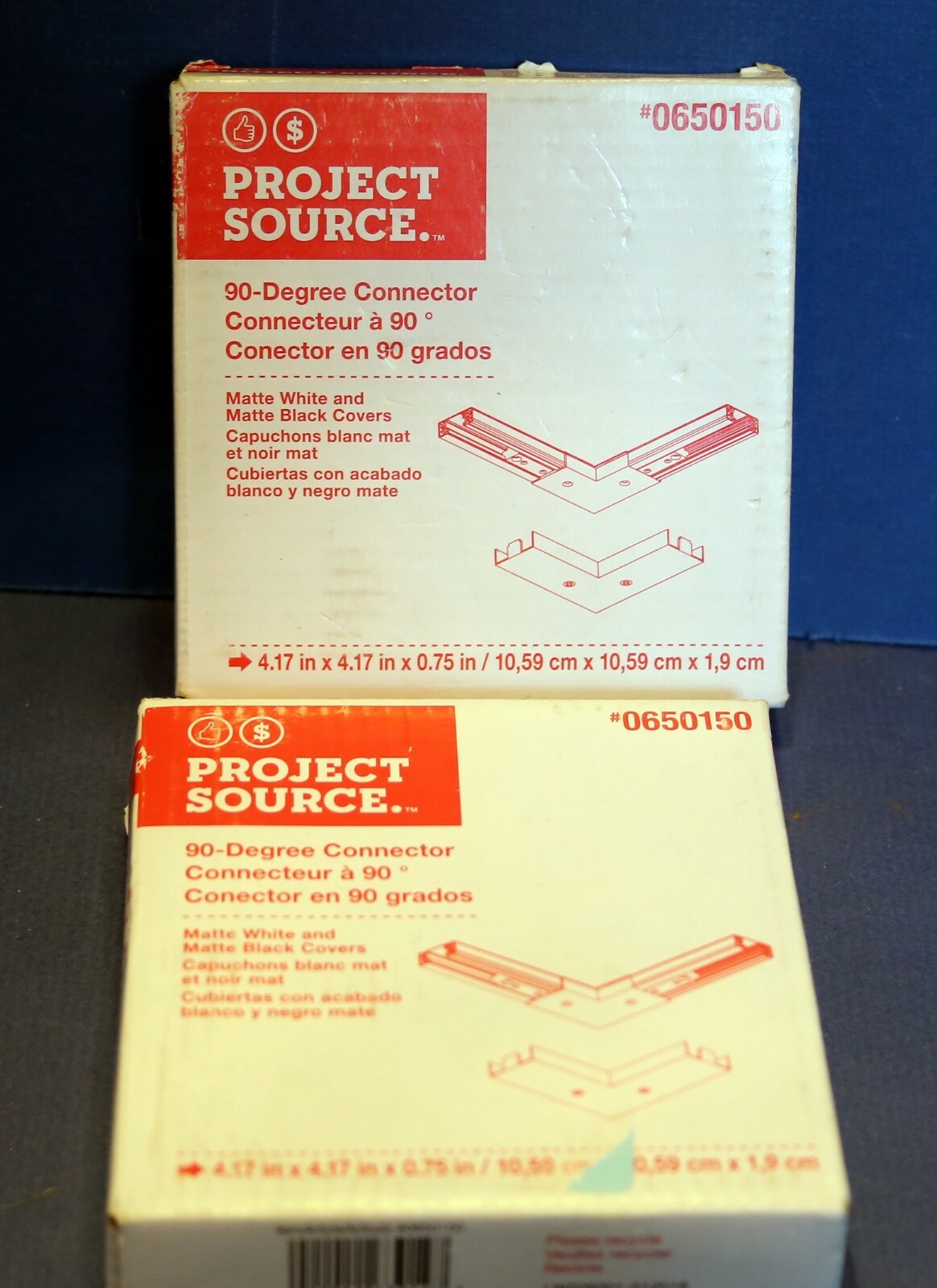 2 Project Source:Brand New 90 Degree connector White W/Black cover ...