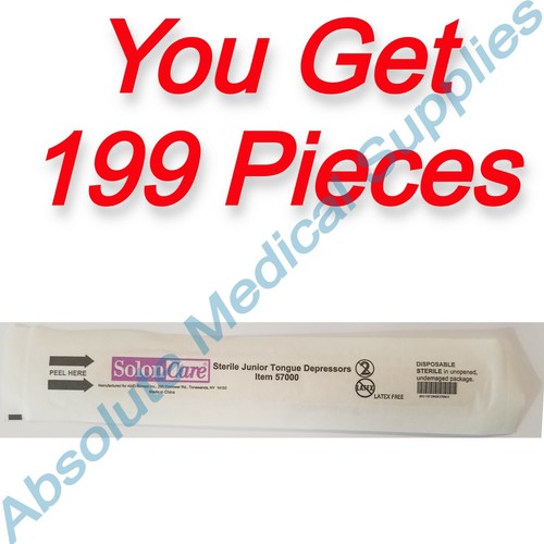 *199-Pieces* Solon Care AMD Sterile Junior Tongue 5.5" Wood Depressors ...