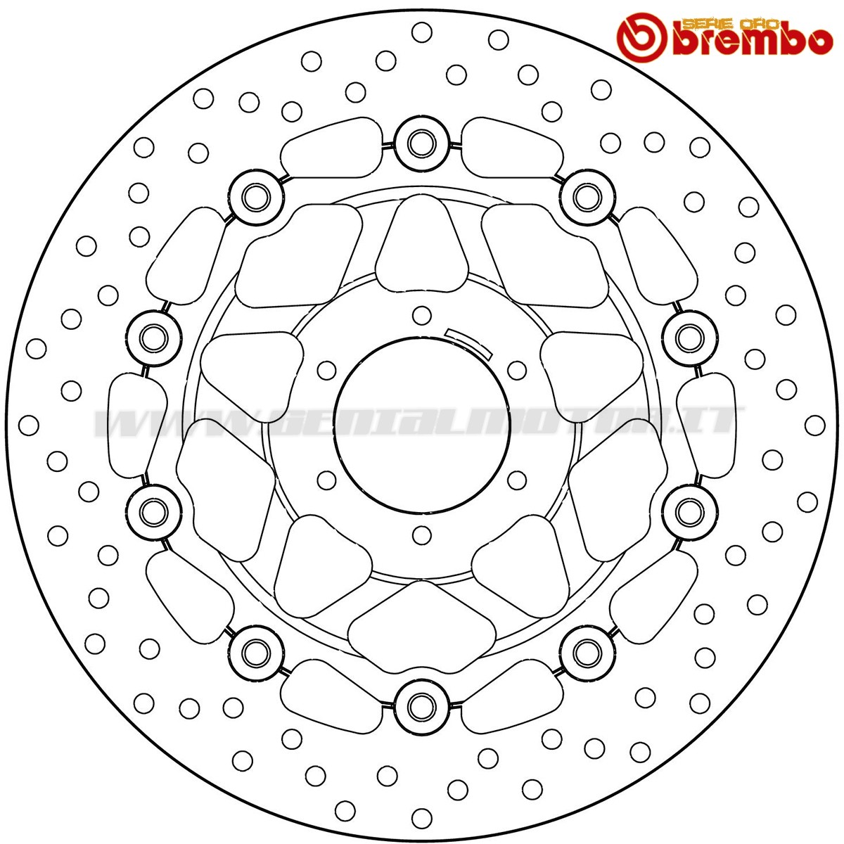 Brake Disc Floating Brembo Oro Front for Honda Cb Four 400 1997 > 2000 ...