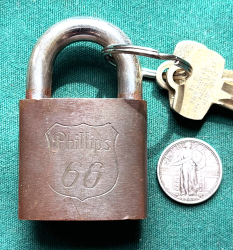 Vintage BEST Company PHILLIPS 66 Logo Padlock + 2 Operable Keys | eBay