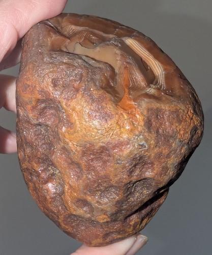 11.15 Oz Nice Lake Superior Agate With Great Pitted Husk And Subtle ...