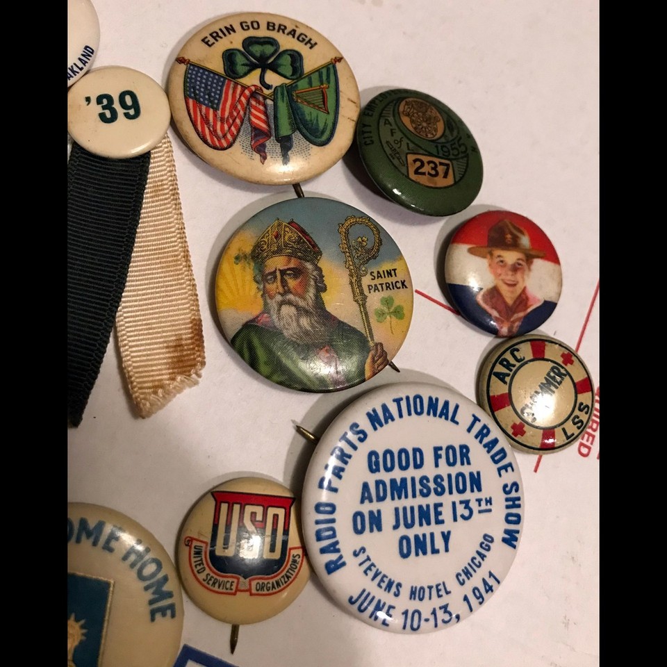Lot c 1930s-40s Pinback BUTTONS Fraternal Groups Military WW2 BSA ...