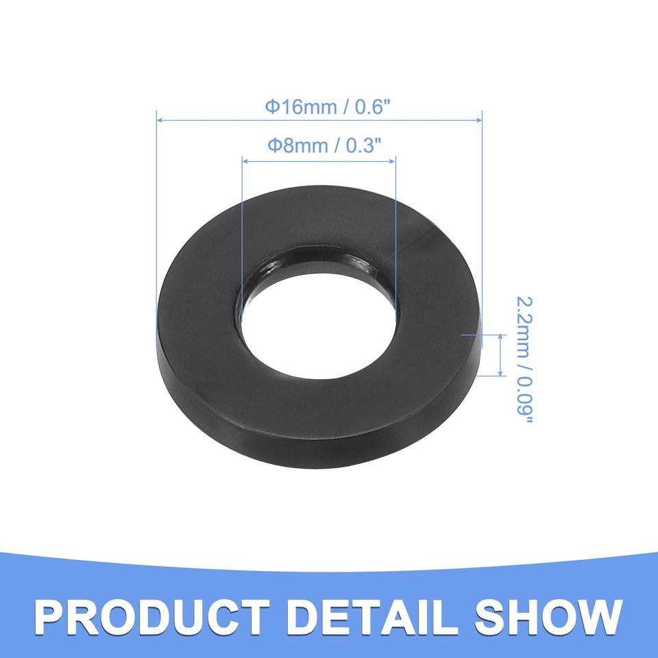 Rubber Flat Washers - 40 Packs Flat Washers Kits - M8 x 16mm x 2.2mm ...