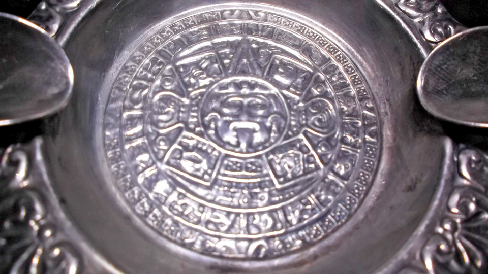 Vintage 925 Sterling Silver Mexico Aztec Design Ash Tray Hallmarked | eBay
