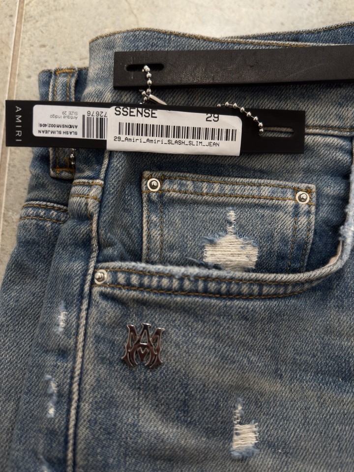 Amiri Blue Slash Denims (w Tags & Receipt Purchased from SSENSE) | eBay