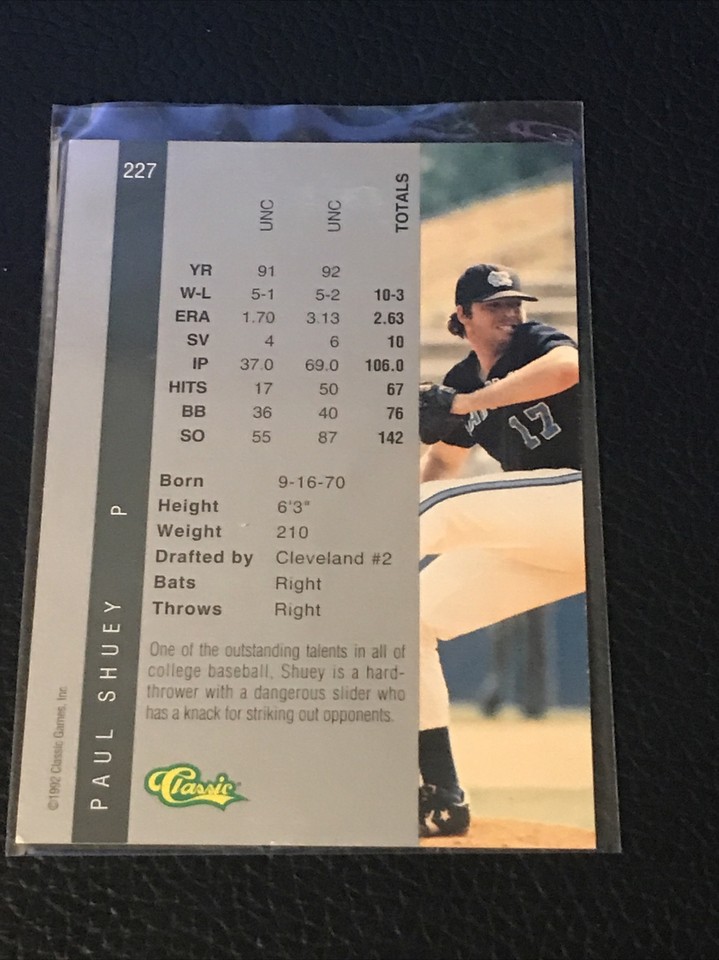 1992 Classic Four Sport Draft Pick Collection Paul Shuey #227 | eBay