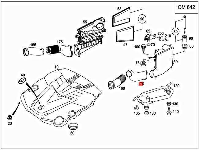 Genuine MERCEDES W164 X164 GL-CLASS X164 M-CLASS W164 Air duct ...