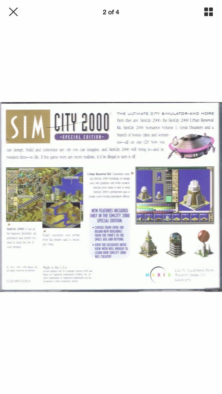 SimCity 2000: Special Edition (PC, 1996, Maxis) - Only Disc And Case ...