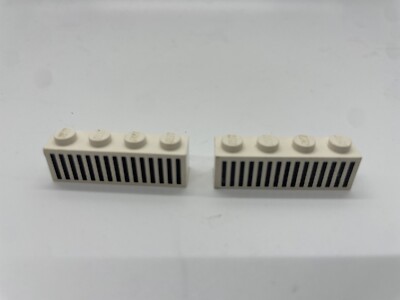 Vintage Lego White Brick 1 x 4 Black Grille 15 Lines 3010p04 Classic ...