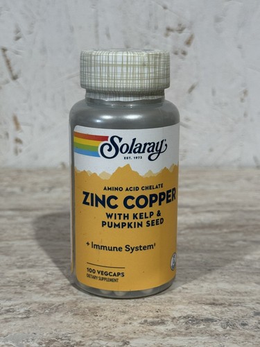 Solaray Zinc Copper with Kelp & Pumpkin Seed 100 VegCaps 12/27 ...