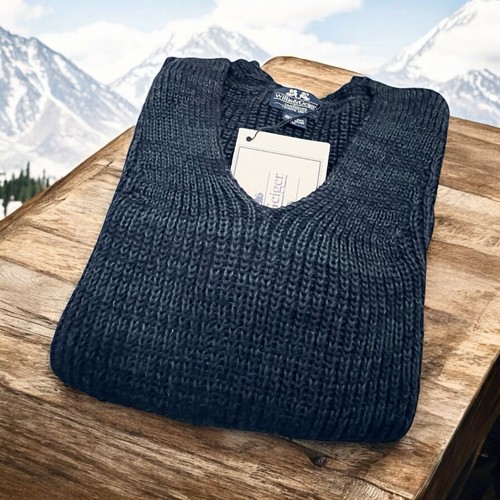 Vintage Willis & Geiger Sweater Men's 100% Alpaca NAVY V-Neck MEDIUM ...