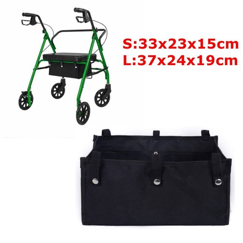 Under Seat Rollator Storage Bag Tote Black Basket for Walker 4 Wheel ...