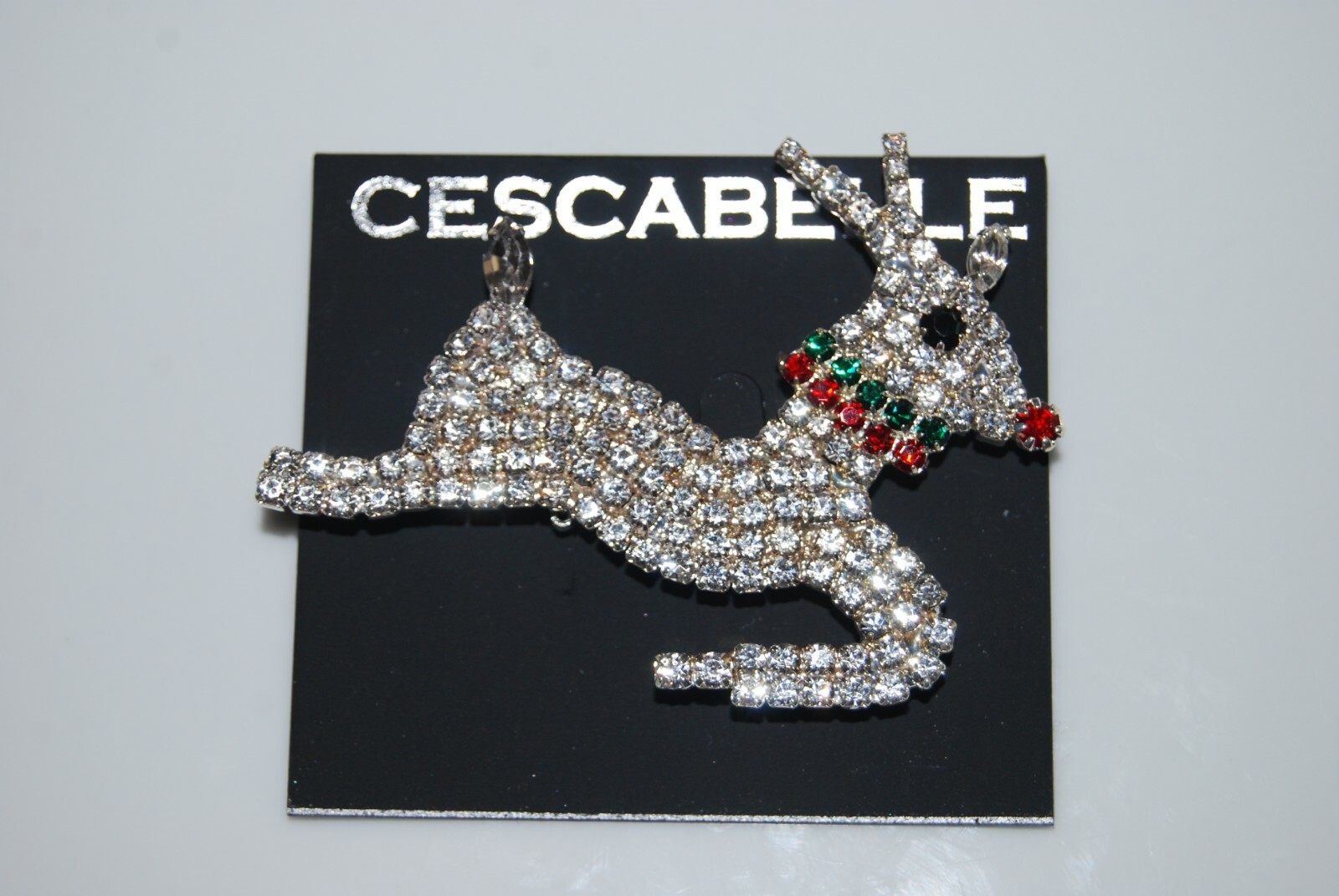 CESCABELLE ELEGANT CHRISTMAS THEME MULTICOLORED RHINESTONES RAIN-DEAR ...