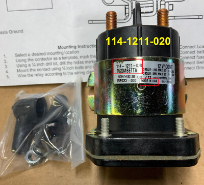 TROMBETTA 114-1211-020 *BEAR" Solenoid 12V 4 Terminal 200 Amp Cont ...